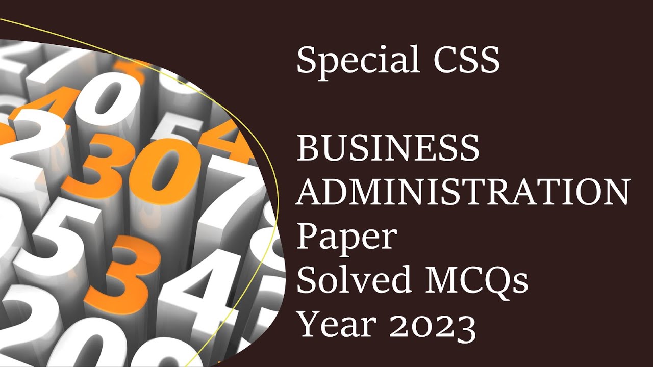 Business Administration Paper Css 2020 At Dollie Guth Blog