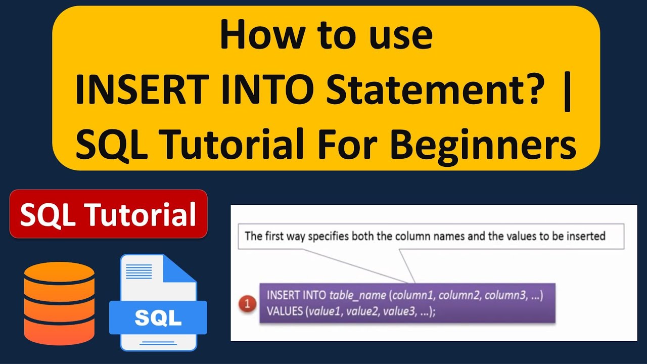 How To Use Insert Into Statement Sql Tutorial For Beginners Learn
