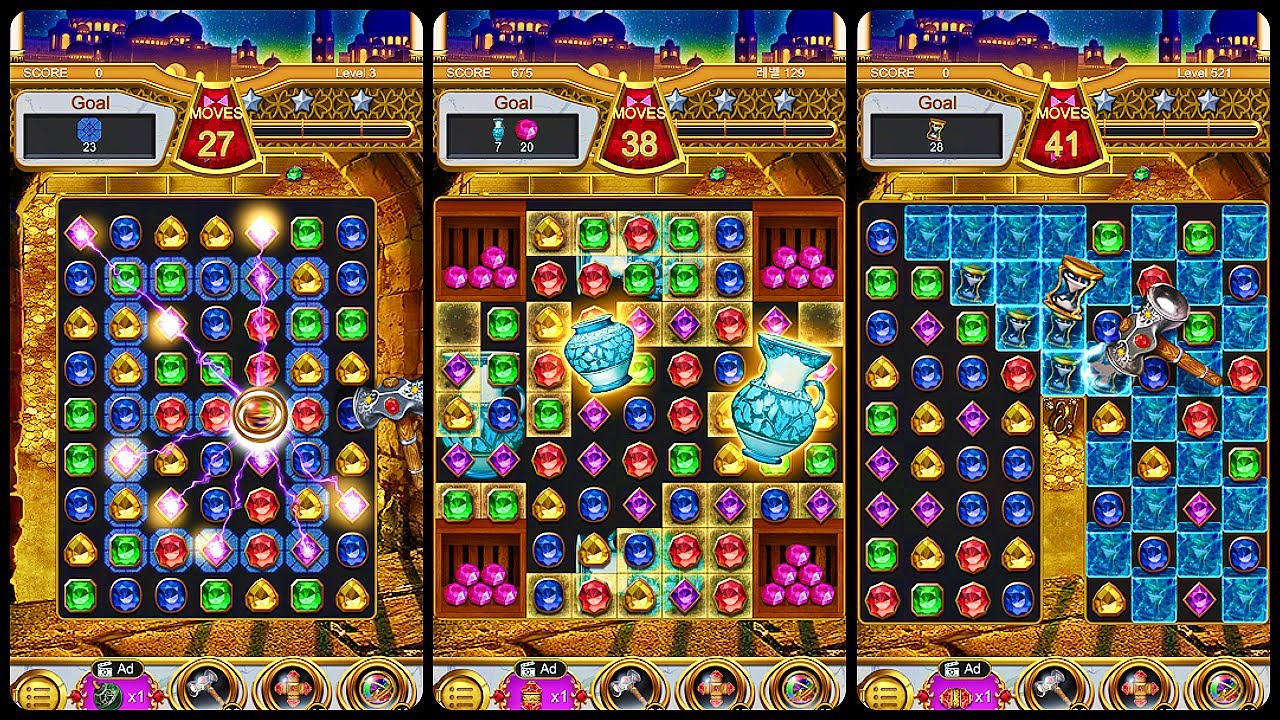Jewels Magic Lamp Match 3 Puzzle Gameplay Android Match3 Youtube