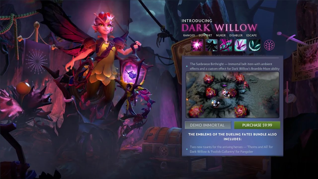 Dark Willow New Hero Introduction Dota 2 Youtube
