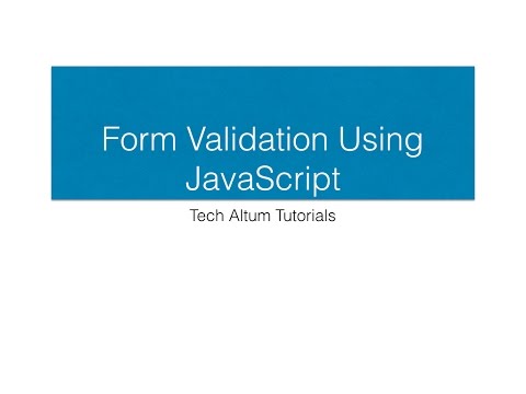 Form Validation Using Javascript Youtube