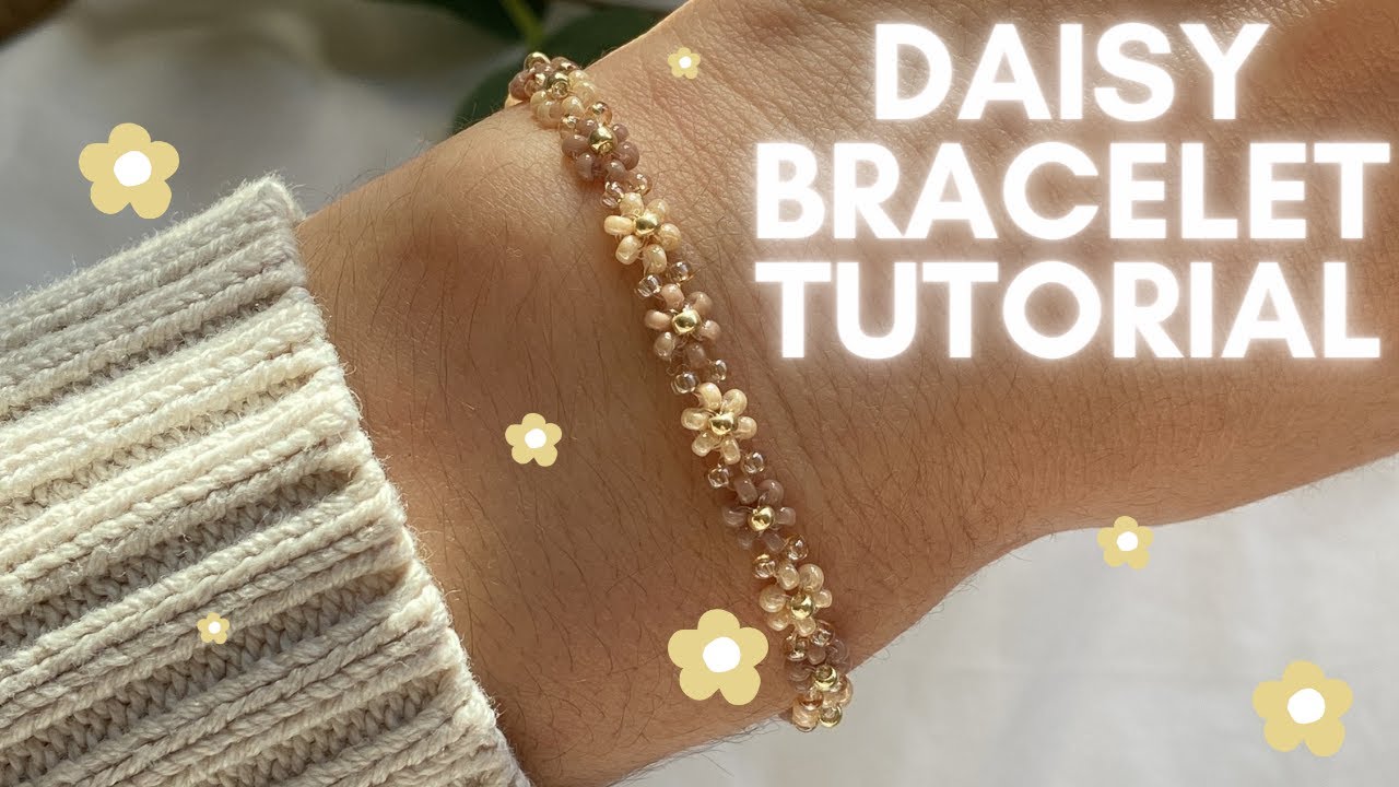 Easy Beaded Daisy Bracelet Tutorial Diy Jewelry Youtube