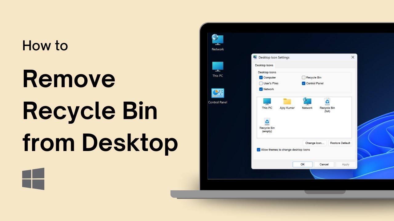 How To Remove Recycle Bin From Desktop In Windows 11 Youtube