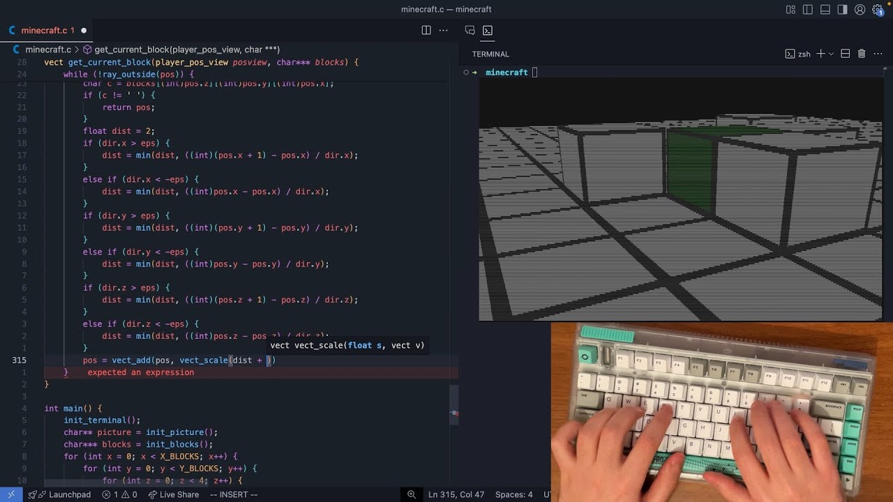 Asmr Programming Minecraft In Terminal No Talking Youtube