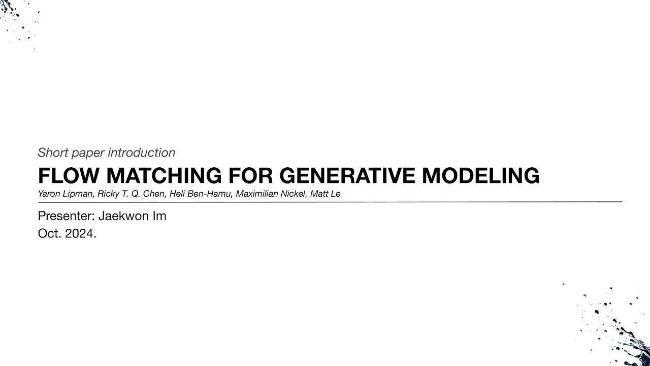 Short Paper Introduction Flow Matching For Generative Modeling Youtube