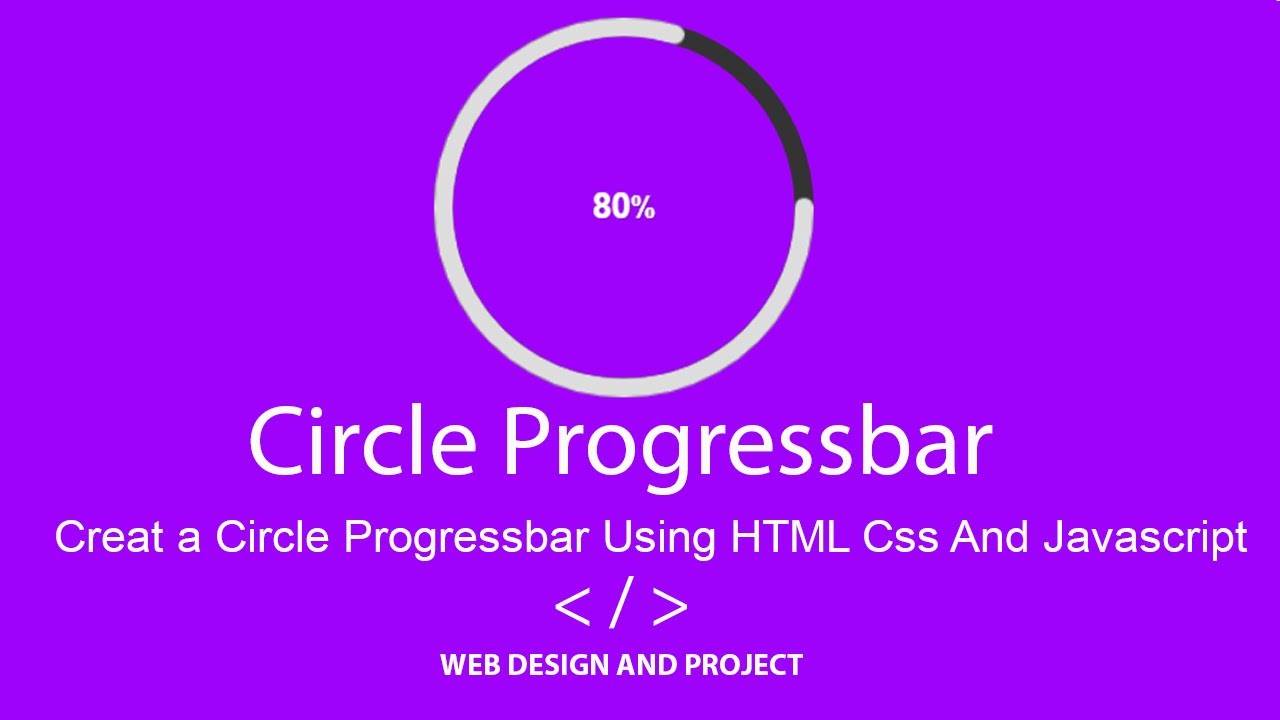 Create A Circle Progress Bar Using Html Css Javascript 2020 Youtube