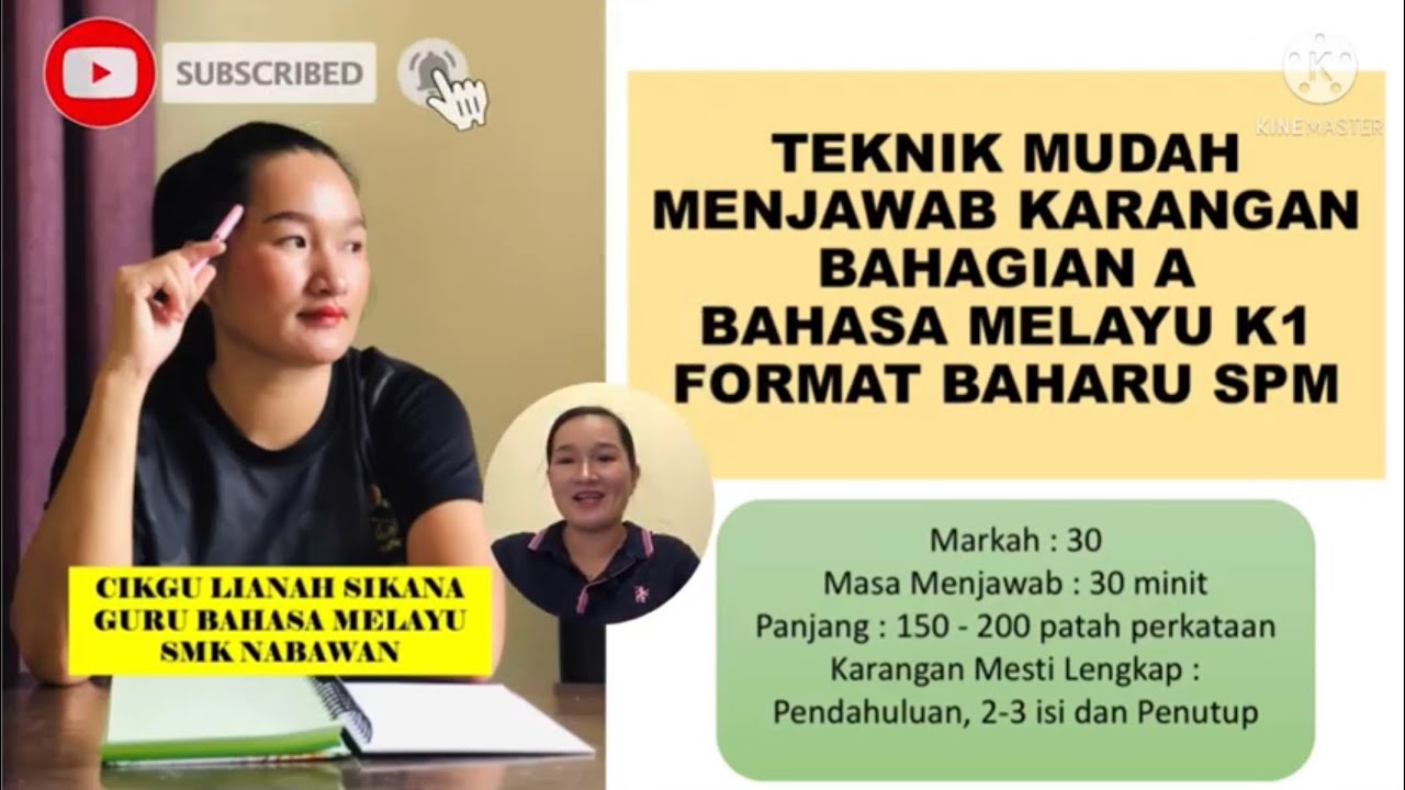 Teknik Mudah Menjawab Karangan Bahagian A Bahasa Melayu K1 Format