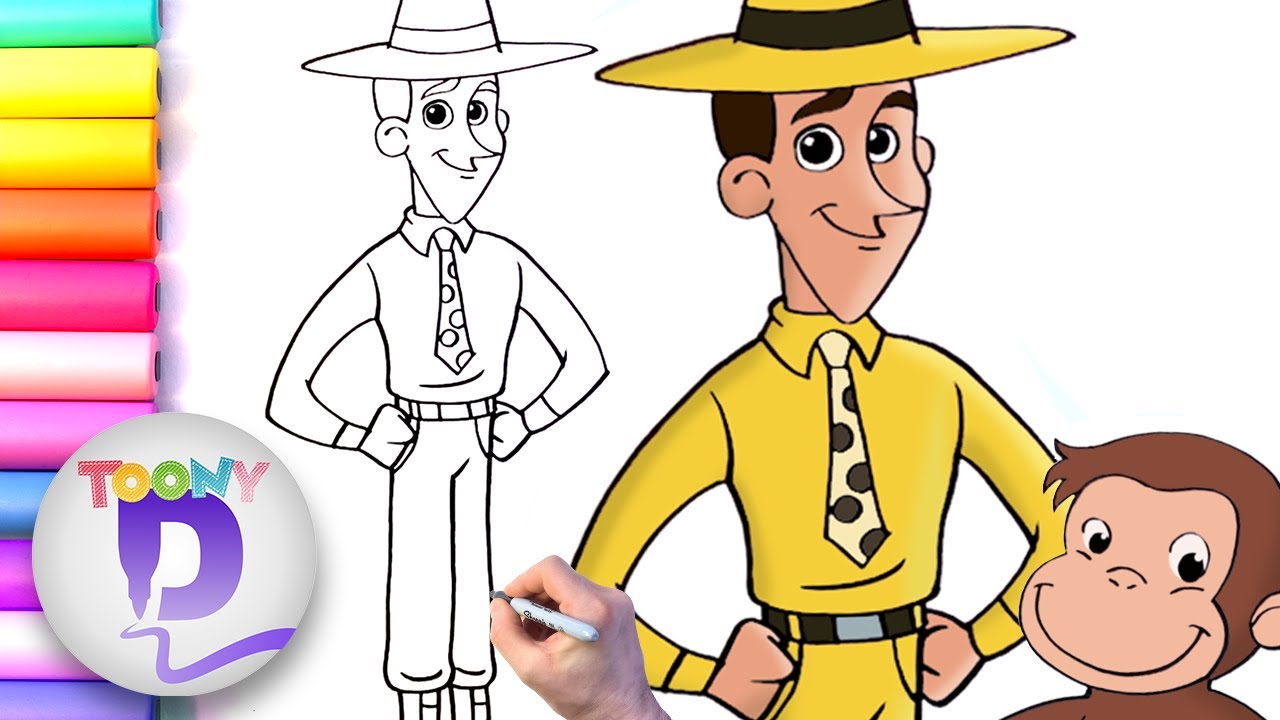 How To Draw The Man With The Yellow Hat Curious George Youtube
