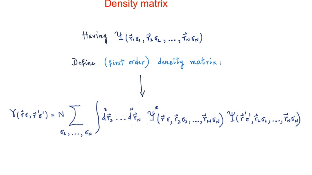 Density Matrix Youtube