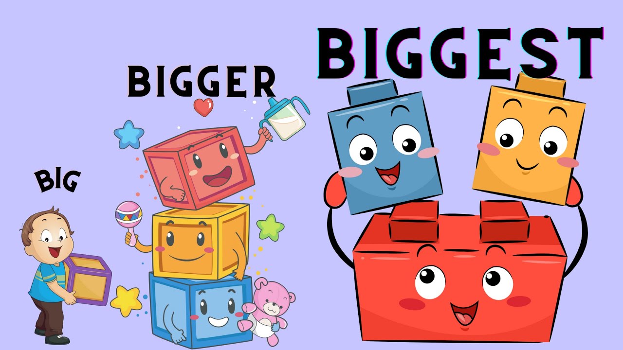 Big Bigger Biggest Sizes For Kids Compare Different Sizes