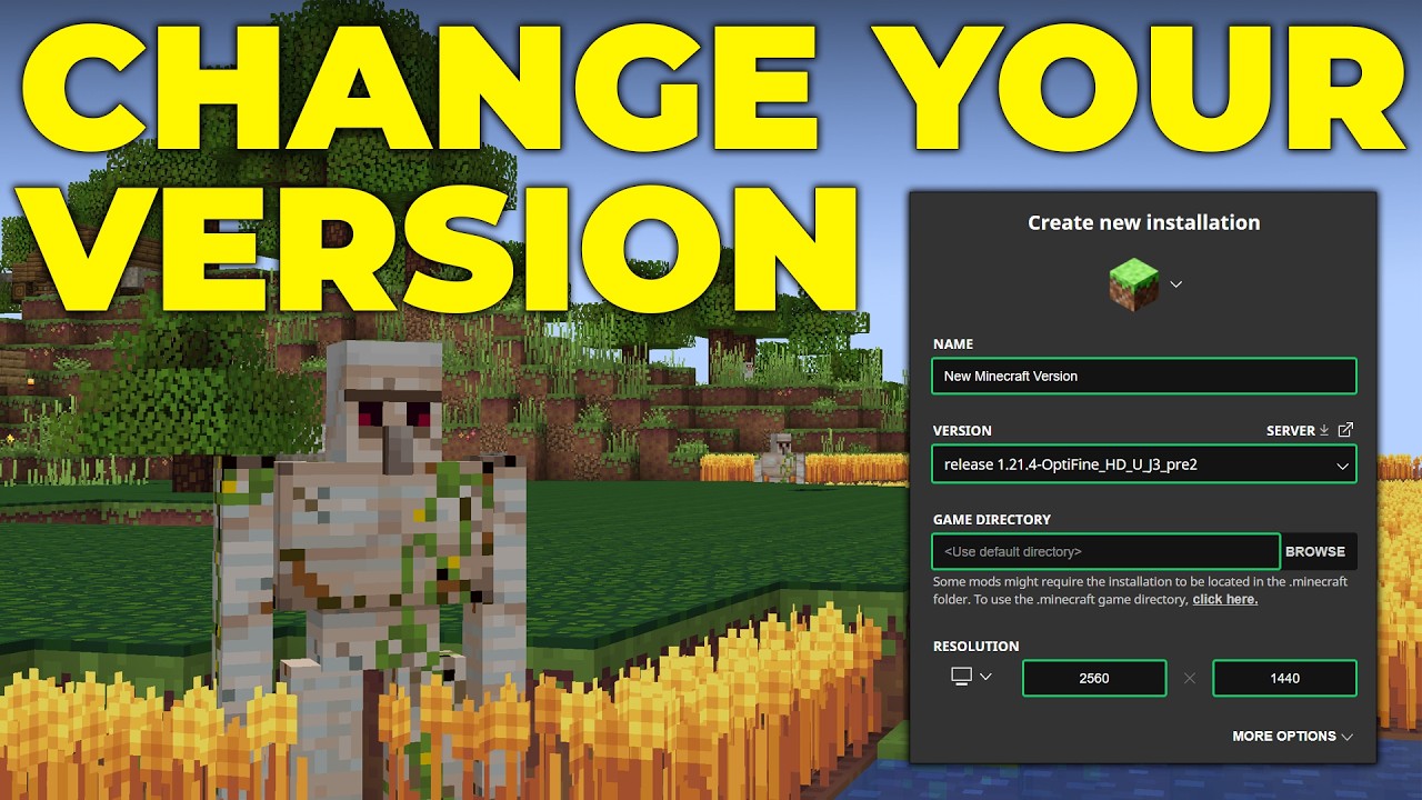 How To Change Your Version Of Minecraft Java Edition Youtube