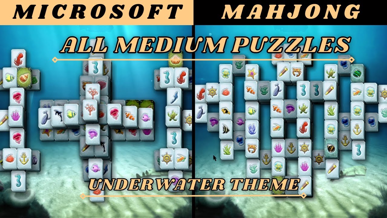 рџ Strictly Pc Microsoft Mahjong All Medium Puzzles Underwater Theme