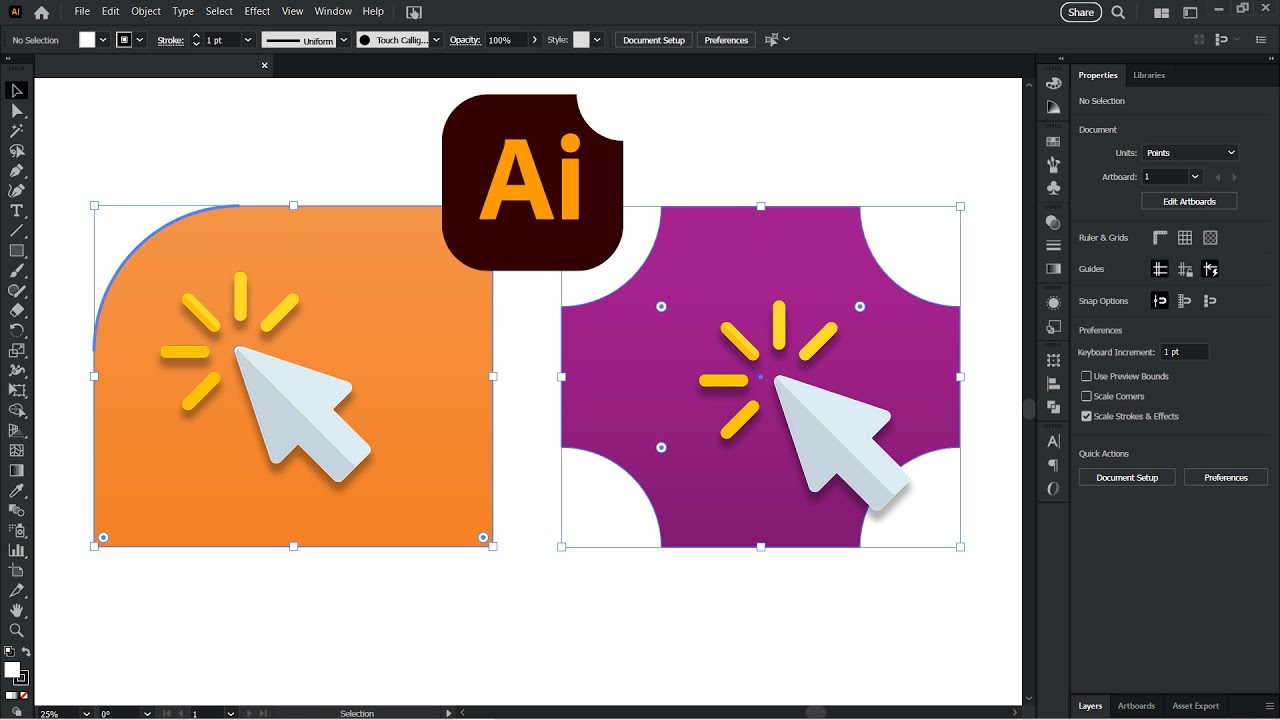 How To Edit Shape Corners In Adobe Illustrator Beginners Tutorial
