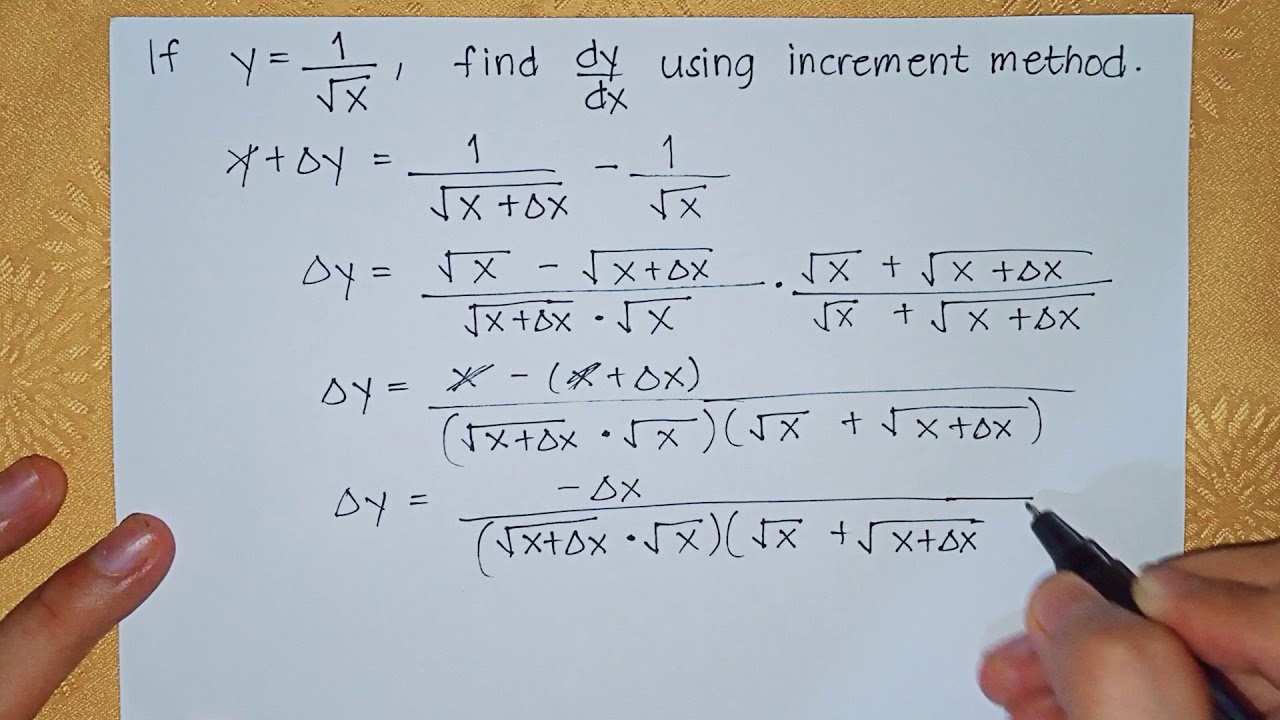 Increment Method Example Square Root On Denominator Tagalog Youtube