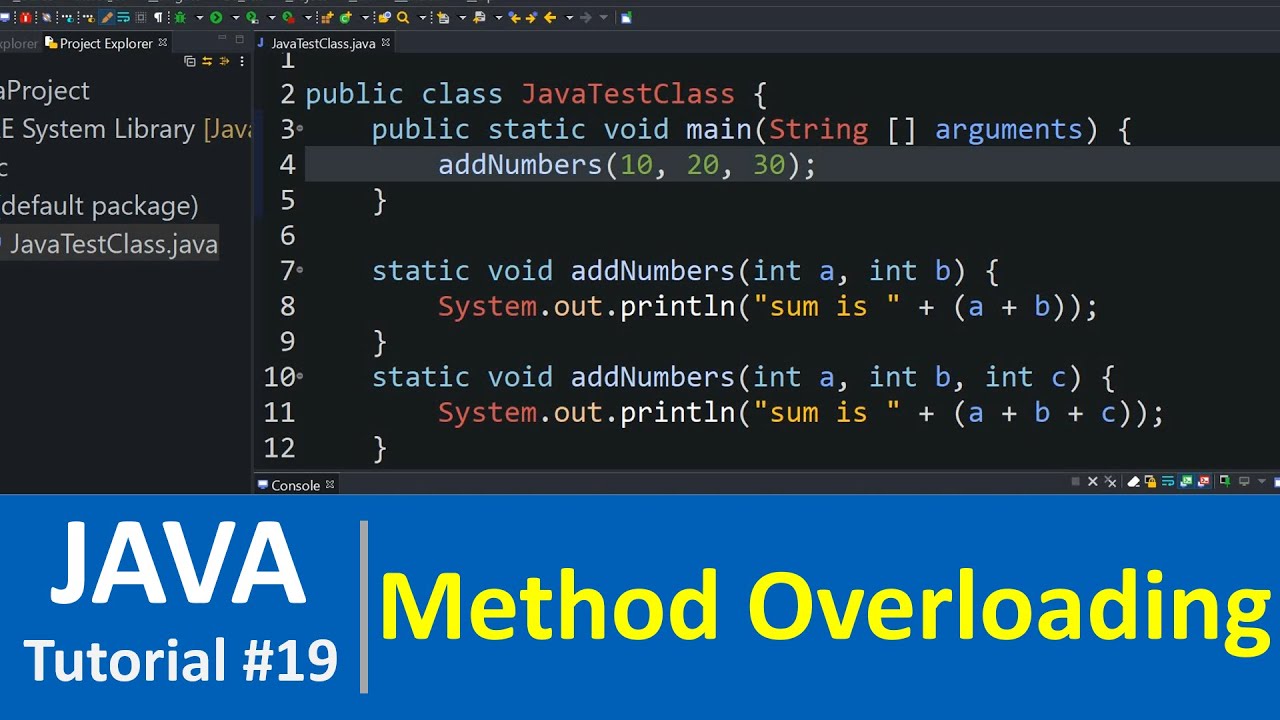 Java Tutorial 19 Method Overloading In Java Programming Youtube