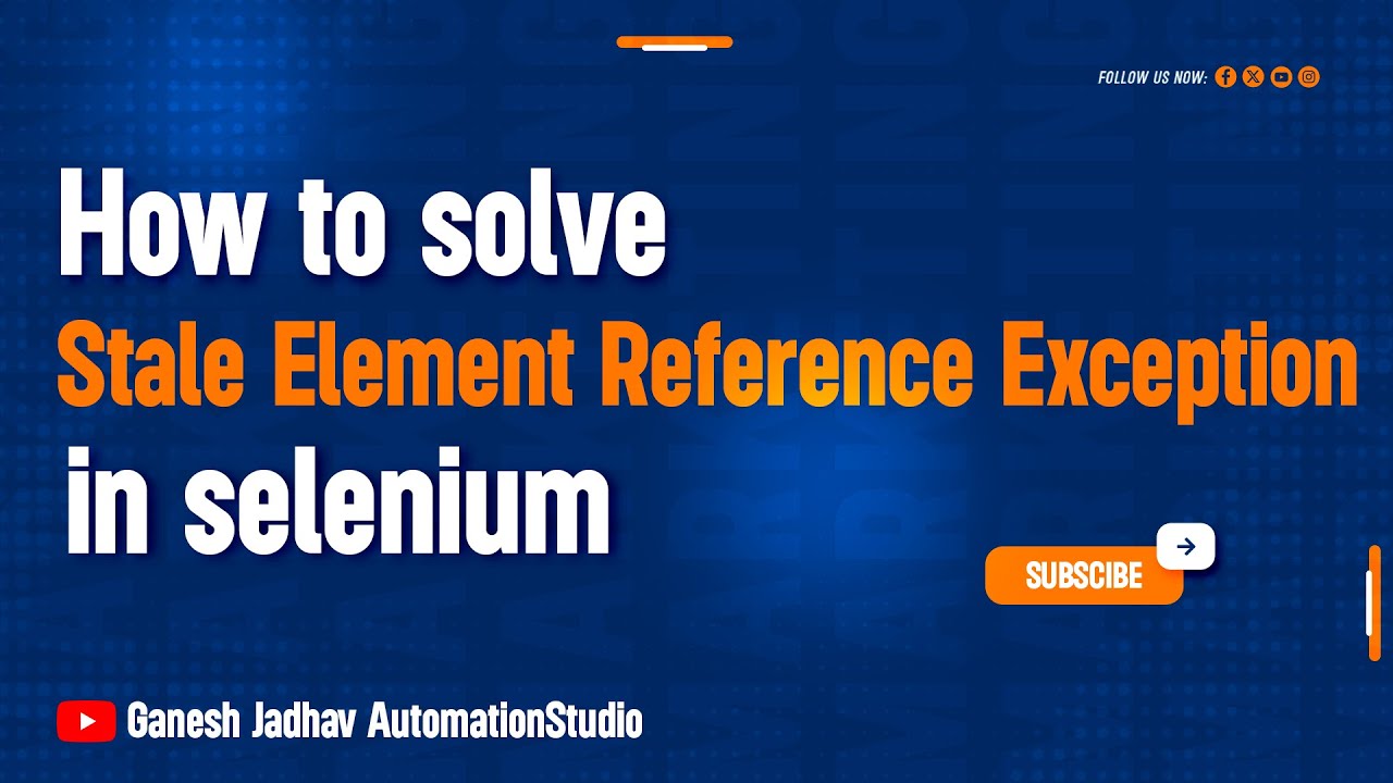 How To Handle Stale Element Reference Exception Ganesh Jadhav