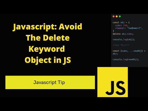 Javascript Avoid The Delete Keyword Object In Js Youtube