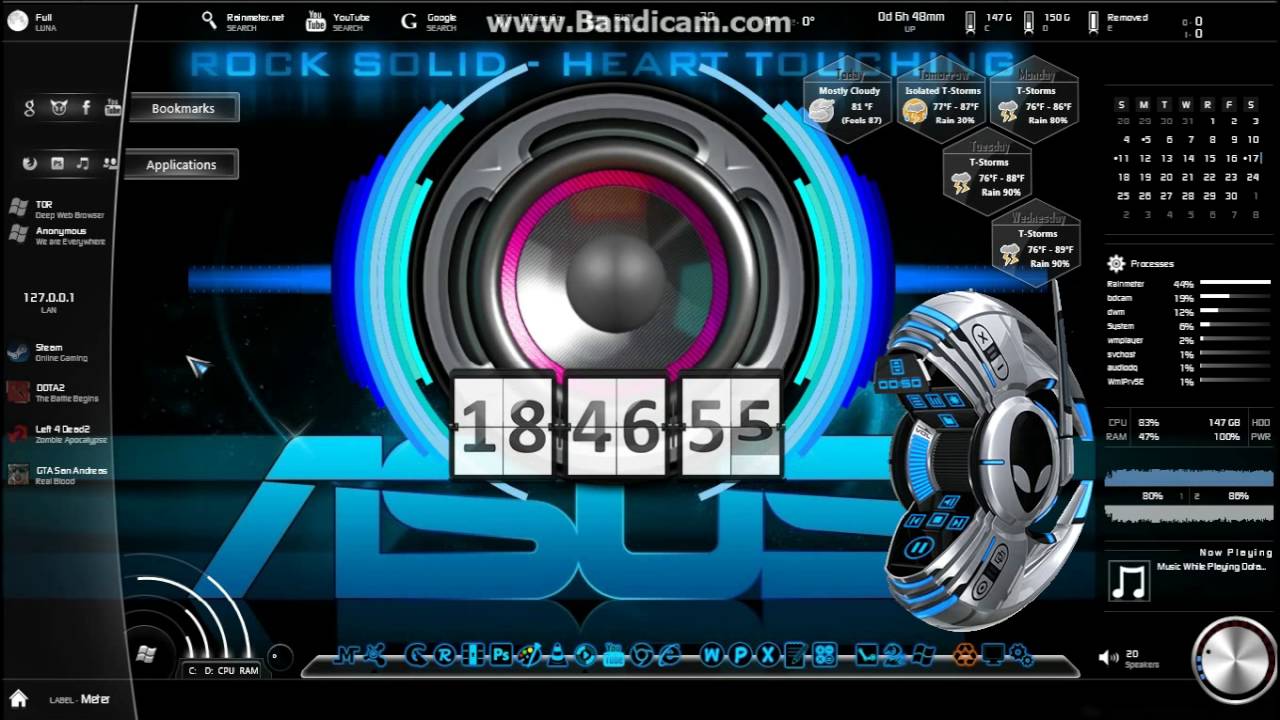 Best Rainmeter Music Visualizer Skin Xtreme Sub Bass By Alienbyte