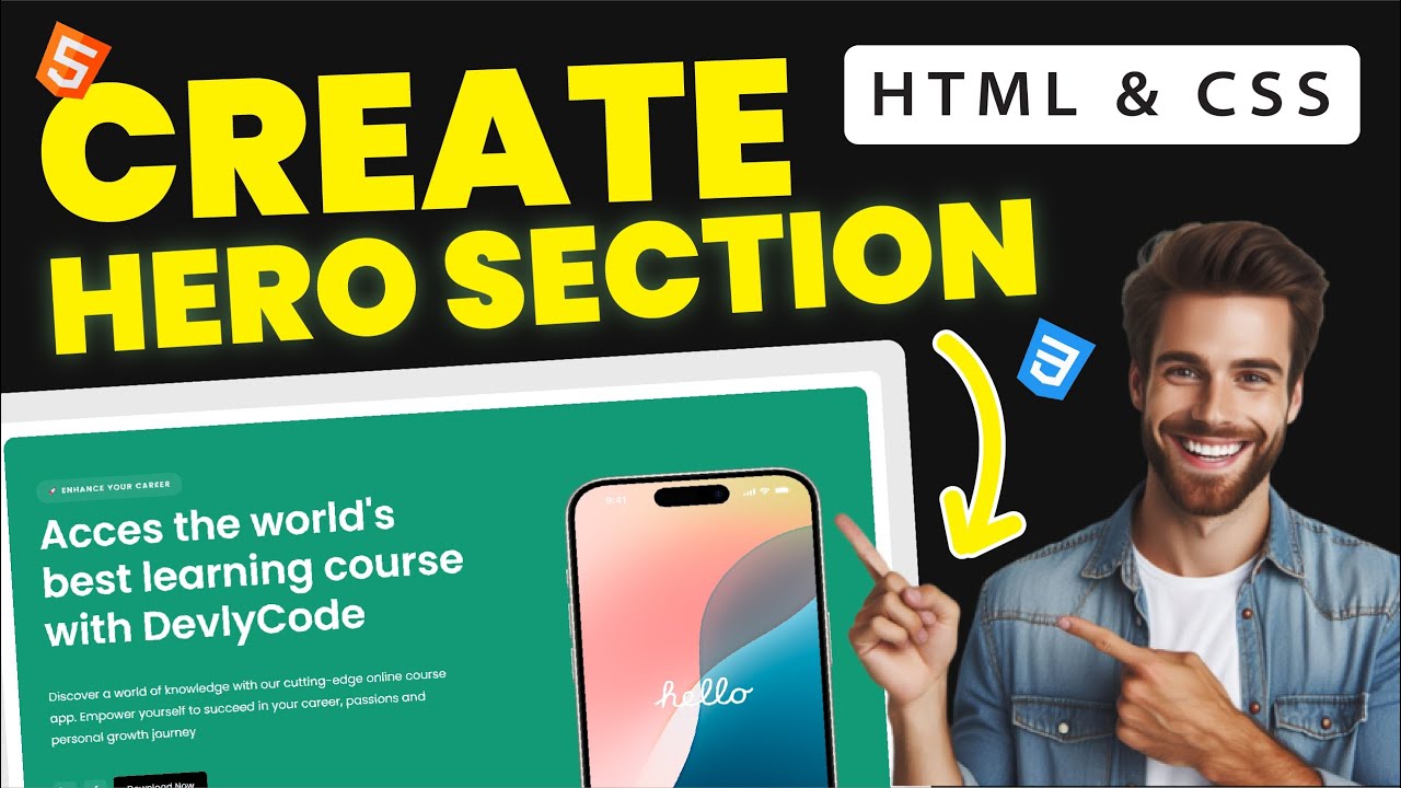 Creating A Stunning Hero Section With Html Css Youtube