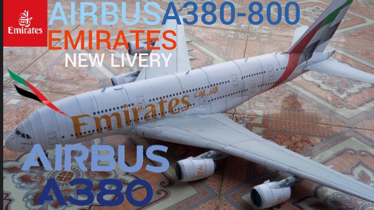 Airbus A380 800 Emirates New Livery Papercraft Hermercraft Model