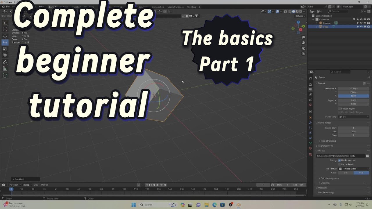 Complete Beginner Blender Tutorial Part 1 Object Mode Youtube
