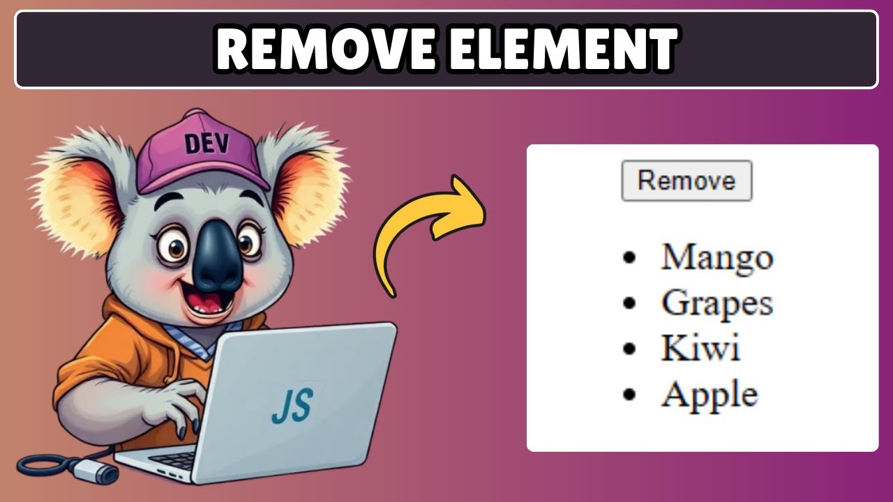 How To Remove Element In Javascript Youtube