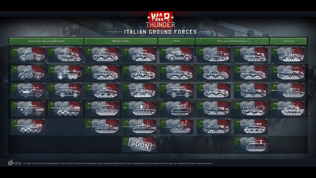 War Thunder Upcoming Content Italian Ground Forces Preliminary