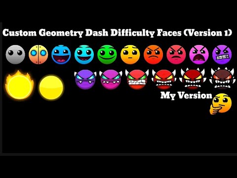 Custom Geometry Dash Difficulty Faces Version 1 My Version Youtube
