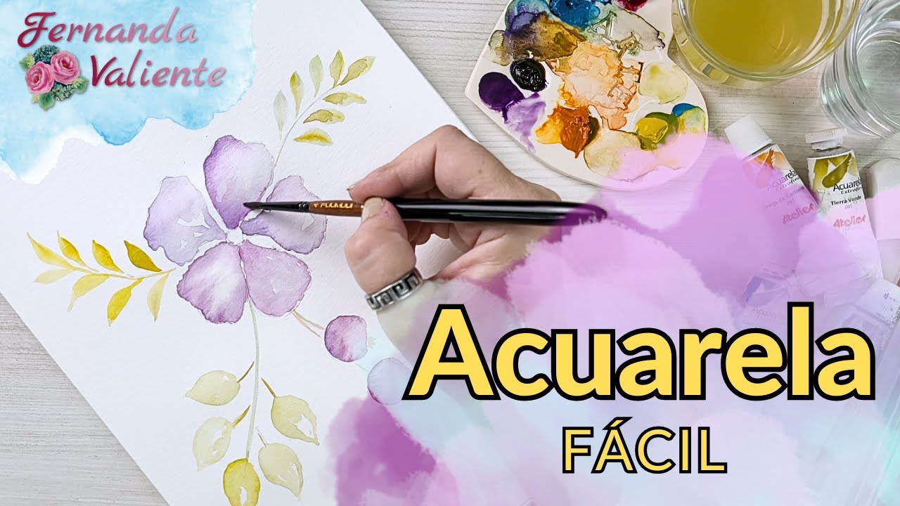 Cómo Pintar Una Flor Con Acuarela Prof Fernanda Valiente Youtube