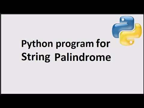 Python Program For String Palindrome Youtube