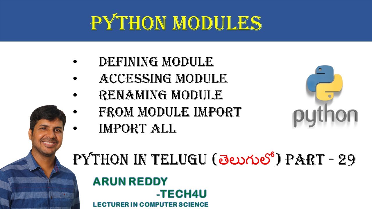 Python In Telugu Part 29 Python Module Python Modules In Telugu