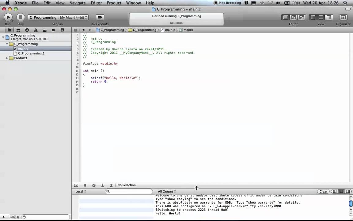 Compiling C With Xcode 4 Youtube