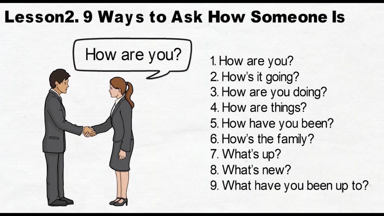 English Lesson2 9 Ways To Ask How Someone Is Youtube