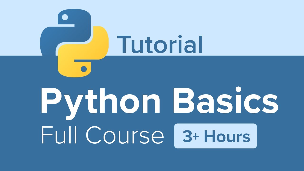 Python Basics Full Course Tutorial 3 Hours Youtube