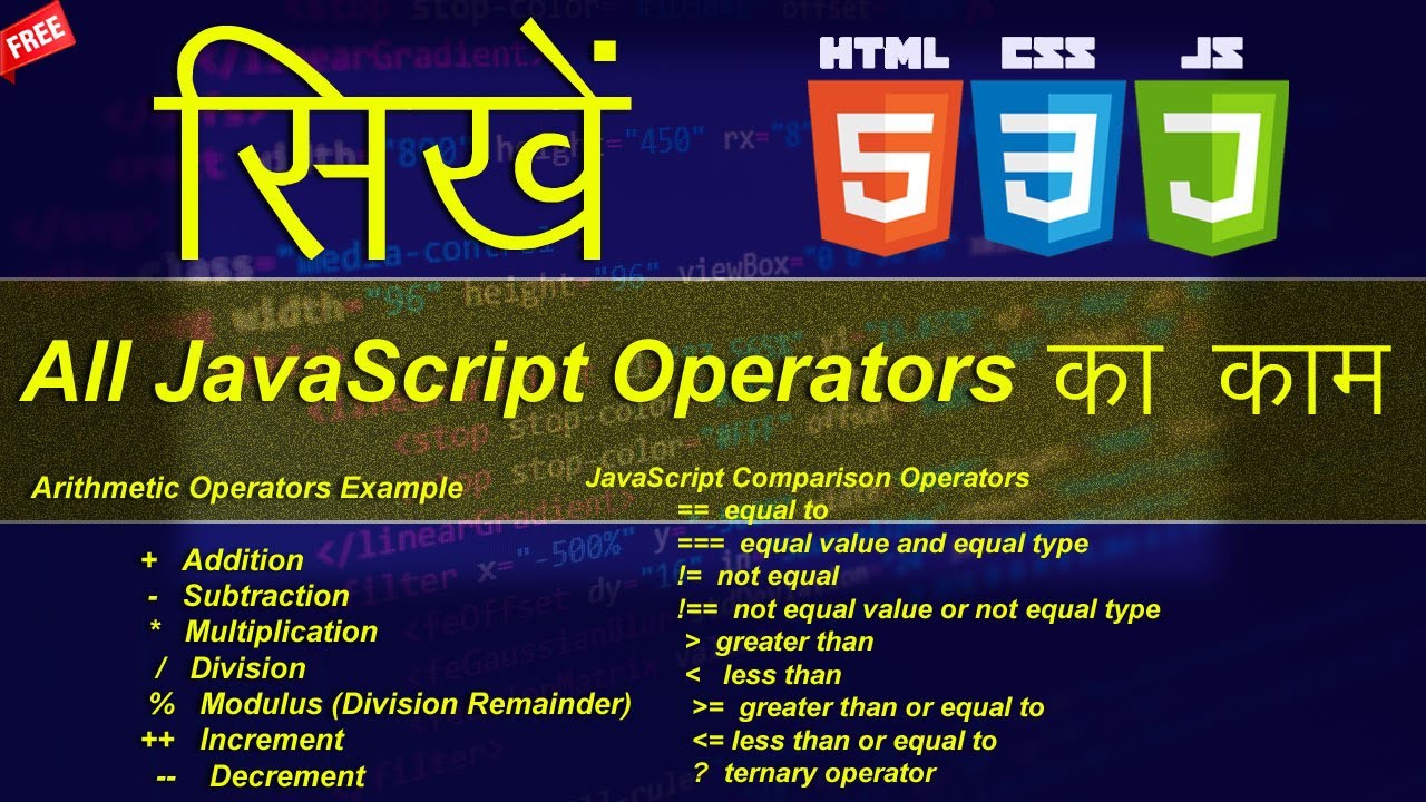 Javascript Operators Tutorial Type Of Operators In Javascript In