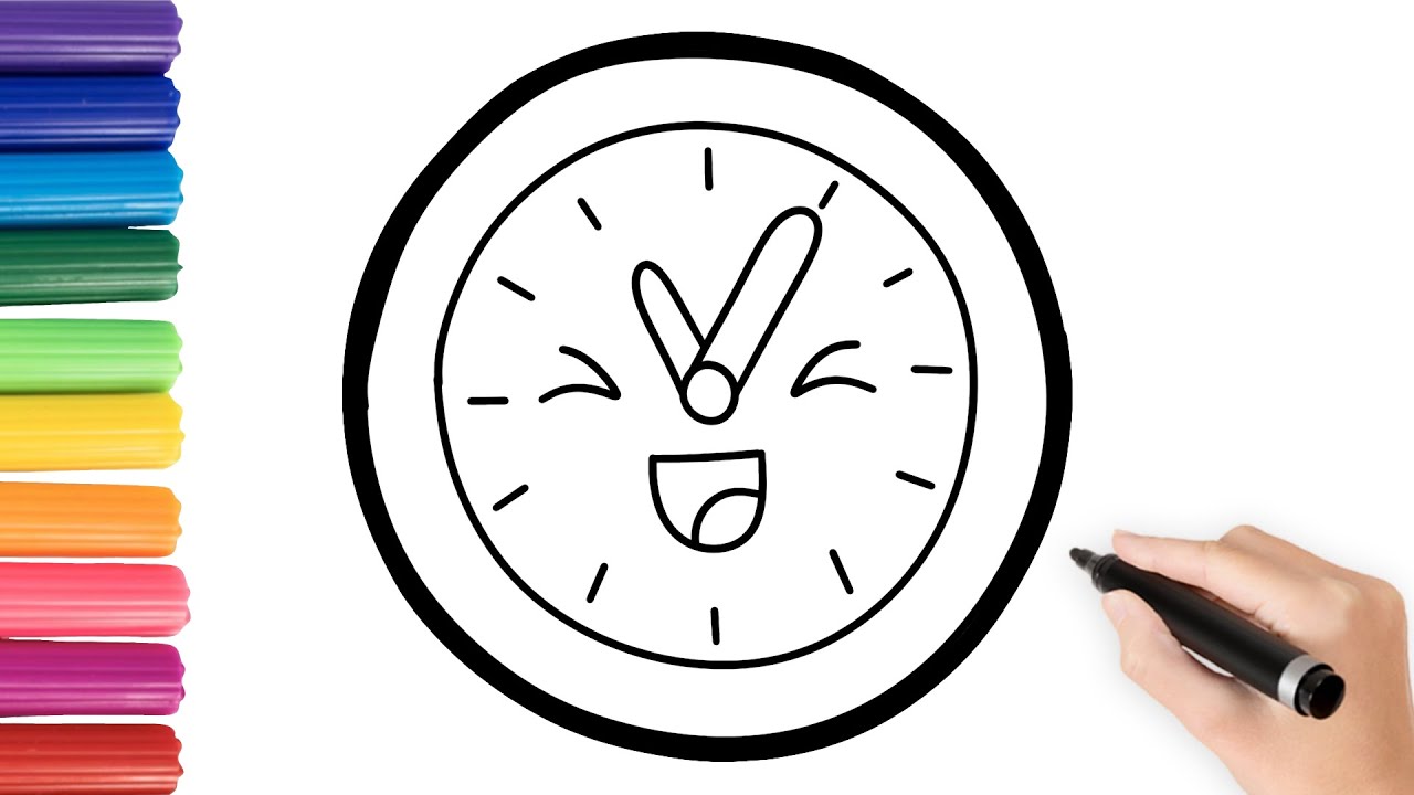 Learn To Draw Counting Clock Teach Drawing For Kids And Toddlers ...