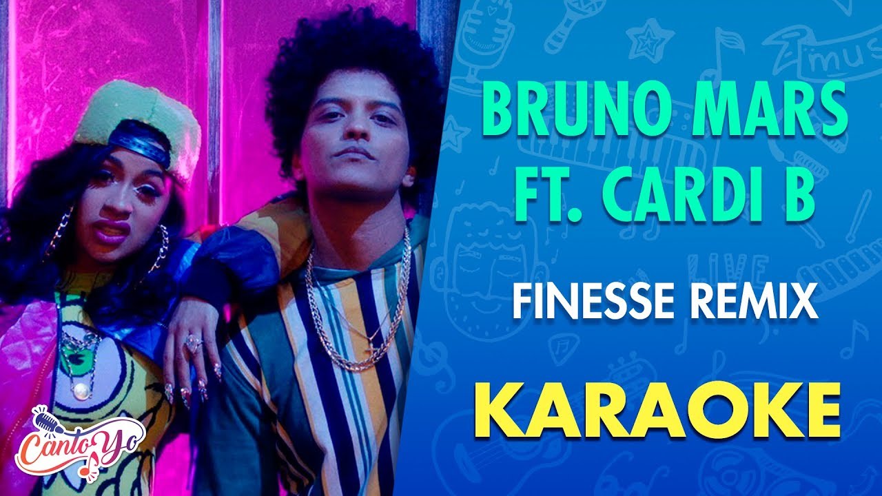 Bruno Mars Feat Cardi B Finesse Karaoke I Cantoyo Youtube