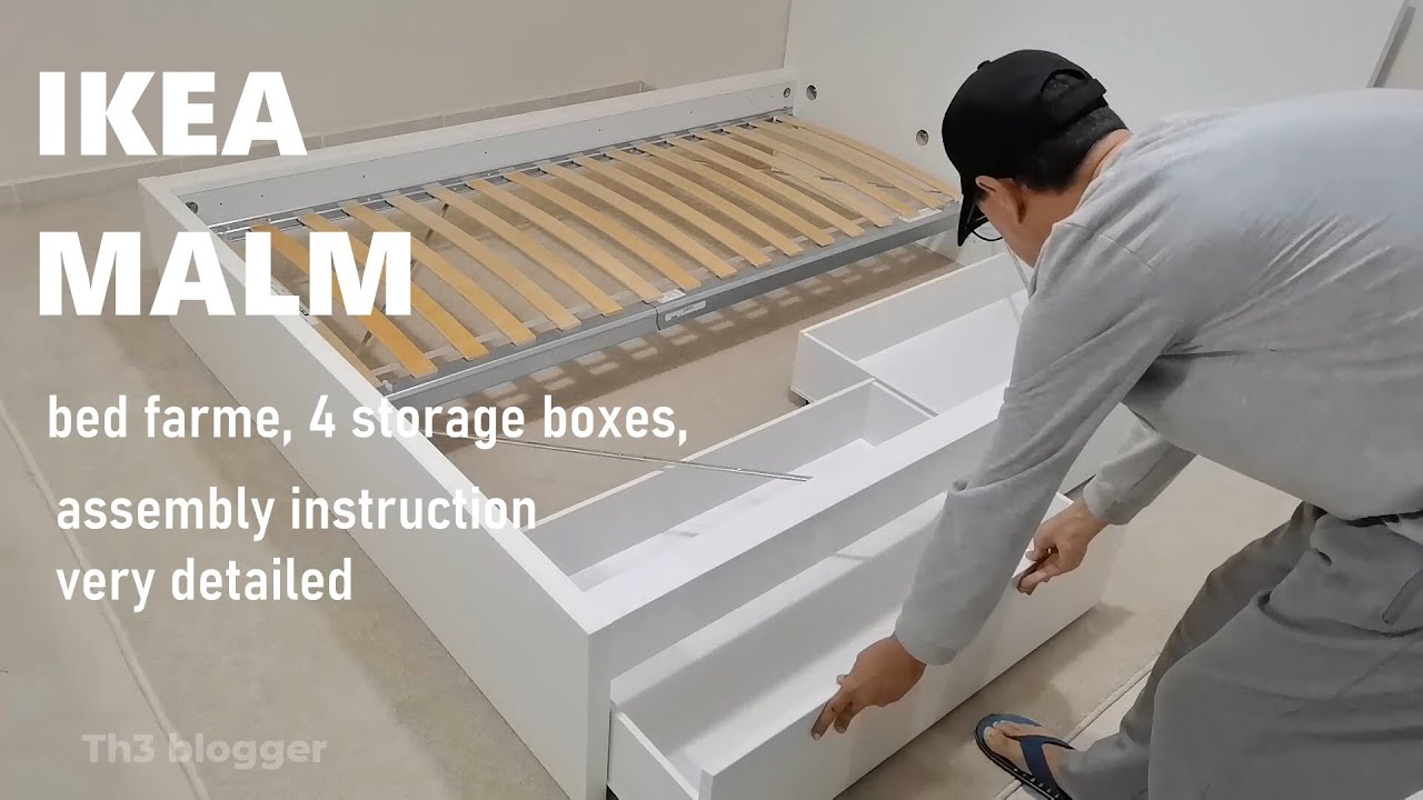 Ikea Malm Bed Frame 4 Storage Boxes Assembly Instructions Very