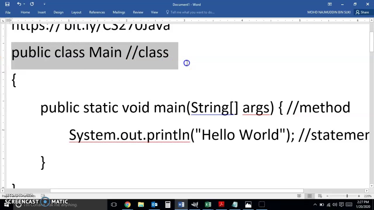 Basic Java Structure Youtube