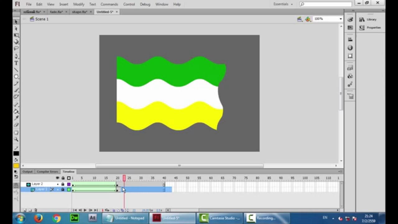 03 สอน Flash Shape Tween Youtube