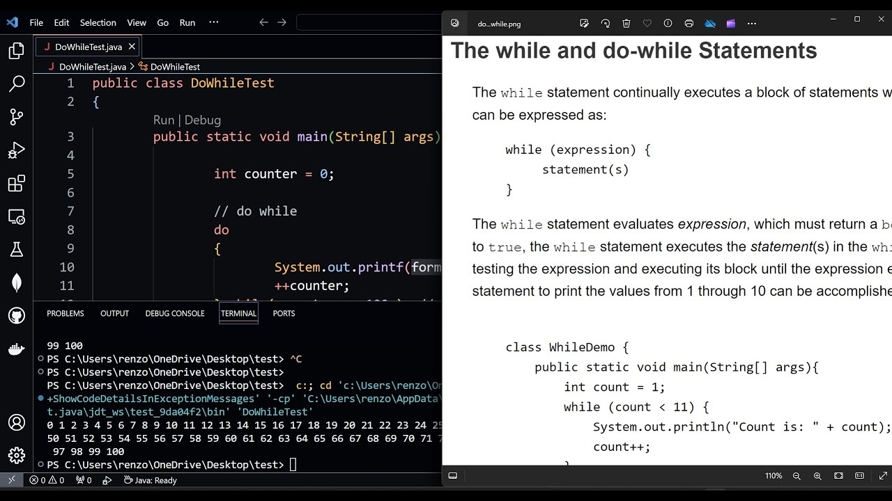Do While Repetition Statement Java Youtube