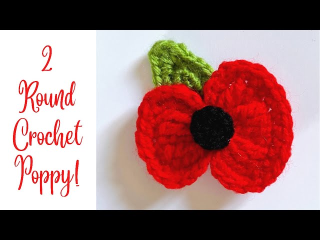 Crochet Poppy Just 2 Rounds 00912d