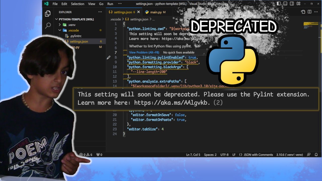 Fixing Python Settings Deprecated For Pylint And Black Formatter