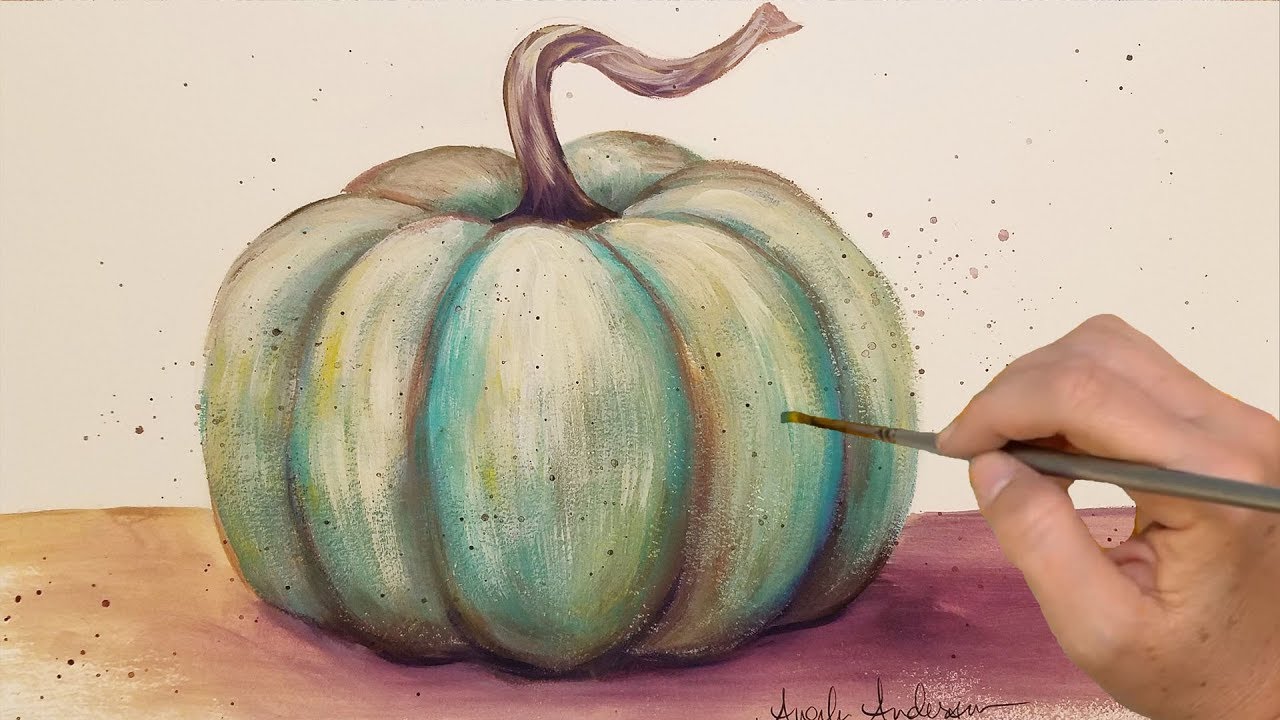 Easy Acrylic Tutorial Pumpkin On Burlap Canvas Live Painting Youtube
