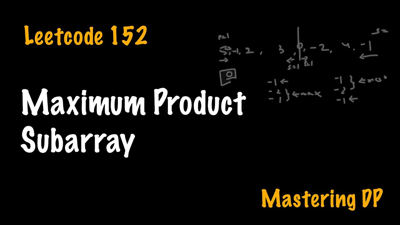 Maximum Product Subarray Leetcode 152 Mastering Dp Dynamic