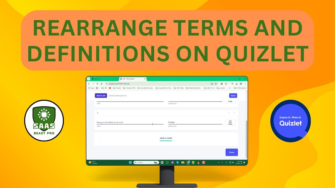 Quizlet Flashcards Definitions