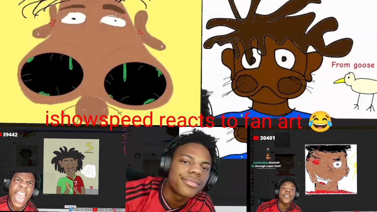 Ishowspeed Reacts To Fan Art ёяшв Again Youtube