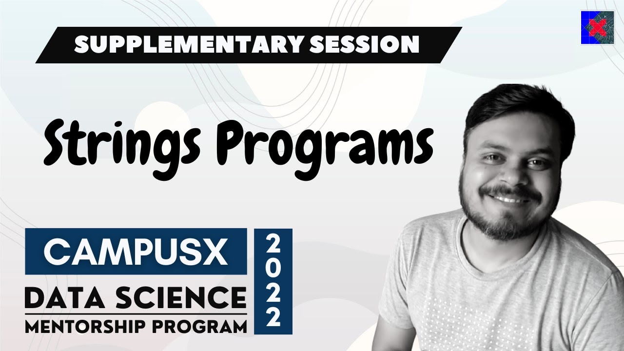 Programming Problems On Strings Session 3 Supplementary Session Youtube