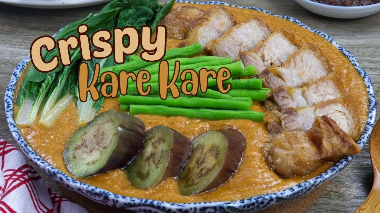 Kare Kare With Crispy Pork Belly Creamy Peanut Sauce Youtube