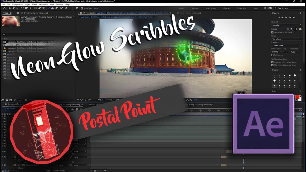 No Plugins Neon Scribble Glow Effect Tutorial After Effects Youtube